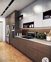 China Highly ODM/OEM American Standard Flat Pack High Gloss Luxury Plywood Kitchen Cabinets for sale