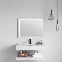 China Wall Hung PVC Bathroom Cabinet Vanity With Vessel Sink Toilet White Rectangle 36 x 22 for sale