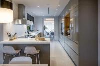 China Customized Veneer Color Dark Pantry Unit Kitchen Cabinets with Inside Accessories for sale