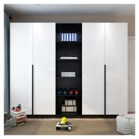China Villa Sliding Door White Wooden Wardrobe Customized Size for Modern Bedroom Furniture for sale