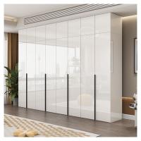 China Modern Design MR HDF Board White Lacquer Wooden Wardrobes for Clothes Storage Cabinets for sale