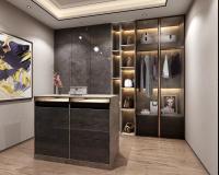 China Modern Design Custom Aluminium Frame Glass Door MDF Walk-in Closet with Center Island for sale