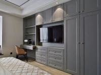 China 2024 Popular Gray Shaker Door Wardrobe Modern Wood Style for Home Cloth Shelf Closets for sale