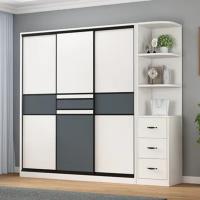 China Bedroom Furniture Latest Modern Simple 3 Door Wooden Sliding Wardrobe with 2D/3D Design for sale