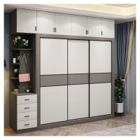 China Bedroom Furniture Latest Modern Simple 3 Door Wooden Sliding Wardrobe with 2D/3D Design for sale