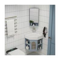 China Chinese Wood Triangle Bathroom Mirror Cabinet for Slim Storage in Wall Mount Vanity for sale
