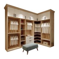 China Wood Style PANEL Big Corner Open Wardrobe Cabinet for Home Villa Hotel Apartment Bedroom for sale