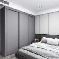 China Customizable PANEL Wood Style Wardrobe in Matte Gray for Personalized Design Homes for sale