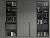 China Customized Matte Grey Wardrobe Closet with Contemporary Design Style and PANEL Wood Style for sale