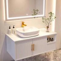 China Modern Bathroom Vanity Cabinet in Customized Color for Hotel and Apartment Bathrooms for sale