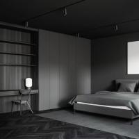 China Minimalist Design Matte Grey Modular Wardrobe with Modern Style and Wood Style Panels for sale