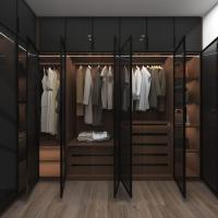 China YALIG Models Leather Doors Wardrobe Door Designs with Wooden Material for sale