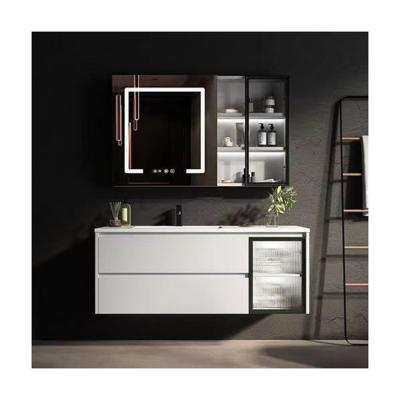 China 38-46 in Width Acrylic 3 Door Bathroom Vanity Set with Mirror and Wall Hanging Cabinet for sale