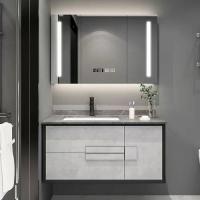 China 38-46 in Width Acrylic 3 Door Bathroom Vanity Set with Mirror and Wall Hanging Cabinet for sale