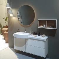 China 38-46 in Width Acrylic 3 Door Bathroom Vanity Set with Mirror and Wall Hanging Cabinet for sale