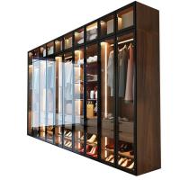 China Combination Glass Door Wooden Wardrobes for Modern Hotel Apartment in Contemporary Style for sale