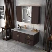 China Customized Designs Wood Grain Readymade Vanity Units for Modern Australian Bathrooms for sale