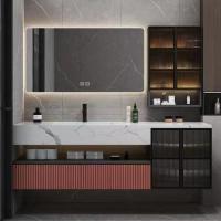 China Acrylic Door Panel Surface Treatment Bathroom Vanity Furniture Made in Italian Style for sale
