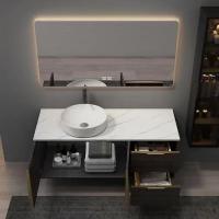China Acrylic Door Panel Surface Treatment Bathroom Vanity Furniture Made in Italian Style for sale