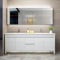 China Wall Mounted Bathroom Vanities PVC Modular Furniture 38-46 in Width Bathroom Cabinet for sale