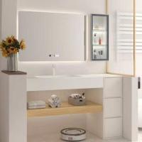China Wall Mounted Bathroom Vanities PVC Modular Furniture 38-46 in Width Bathroom Cabinet for sale