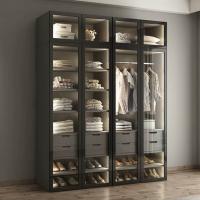 China 2024 Contemporary Aluminium Wooden Bedroom Furniture Set for Custom Armoire Closet for sale