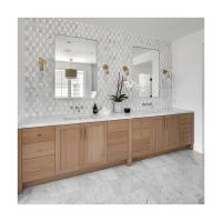 China 38-46 in Width Solid Wood Bathroom Vanity with Silver Mirror and Contemporary Design for sale