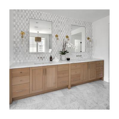 China 38-46 in Width Solid Wood Bathroom Vanity with Silver Mirror and Contemporary Design for sale