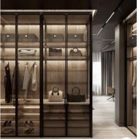 China Home Furniture Essential 2024 Glass Door Wardrobe for Bedroom and Cloakroom for sale
