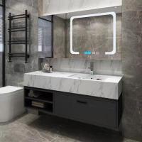 China Organize Your Bathroom with Custom Wash Basin Floating Vanity Cabinet and Countertops for sale