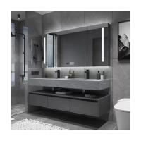 China Customized Italian Bathroom Vanity with LED Mirror YALIG Customizable Color and Design for sale