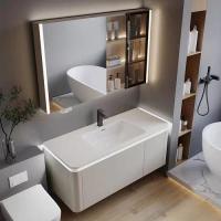 China Apartment Vanity Set with Sink Modern 30 Inch Custom Wash Basin and Floating Cabinet for sale