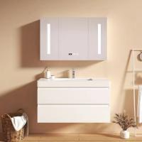 China Apartment Vanity Set with Sink Modern 30 Inch Custom Wash Basin and Floating Cabinet for sale