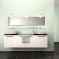China Organize Your Bathroom with YALIG Custom Vanity Cabinet Double Sink and Silver Mirror for sale