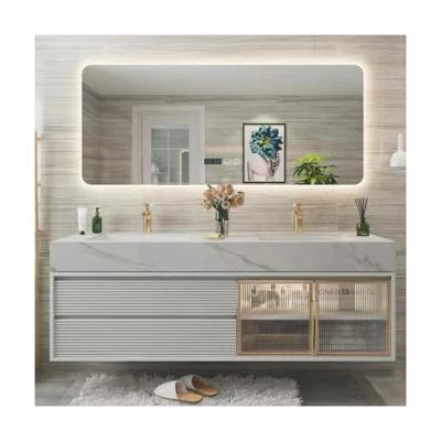 China Customized Designs and MDF Door Material in YALIG Floating Vanity Set for Modern Bathrooms for sale