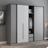 China YALIG Customized Italian Open Automatic Sliding Door Walk in Closet Wardrobe for Bedroom for sale