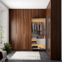 China Modern Wood Melamine Bedroom Cabinets Walk in Closet System for Luxury Living Spaces for sale