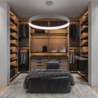 China Contemporary Design Style Luxury Gray U Shaped MDF Walk in Closet Wardrobes NO Folded for sale