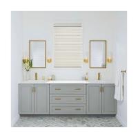 China Rectangle Vanity YALIG Custom Luxury Quartz Counter Top Set for Modern Bathroom Design for sale