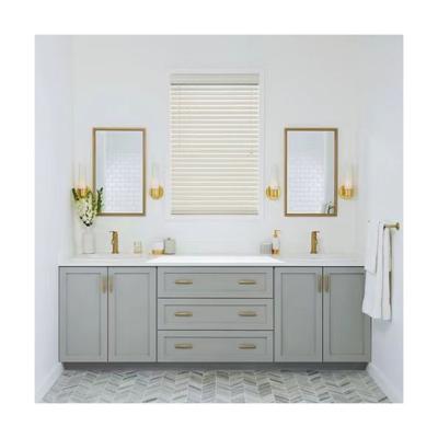 China Rectangle Vanity YALIG Custom Luxury Quartz Counter Top Set for Modern Bathroom Design for sale
