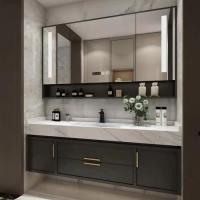 China Rectangle Vanity YALIG Custom Luxury Quartz Counter Top Set for Modern Bathroom Design for sale