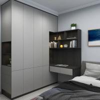China Contemporary Design Style Luxury Gray U Shaped MDF Walk in Closet Wardrobes NO Folded for sale
