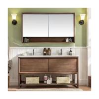 China Upgrade Your Bathroom with YALIG Custom Gold Double Sink Vanity Combo and Wall Mount for sale