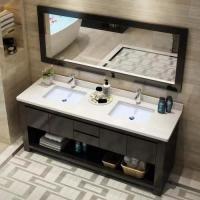 China Upgrade Your Bathroom with YALIG Custom Gold Double Sink Vanity Combo and Wall Mount for sale