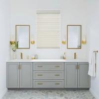 China Upgrade Your Bathroom with YALIG Custom Gold Double Sink Vanity Combo and Wall Mount for sale