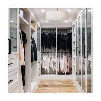 China Modern Customized Luxury French Aluminum Frame White PVC Wooden Walk in Closet Cabinets for sale