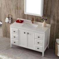 China 38-46 in Width Rectangle YALIG Customized Traditional Elegant White Wooden Bathroom Cabinet for sale