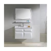 China Add Style to Your Small Bathroom with Modern White Vanities and Waterproof Countertop for sale