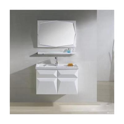 China Add Style to Your Small Bathroom with Modern White Vanities and Waterproof Countertop for sale