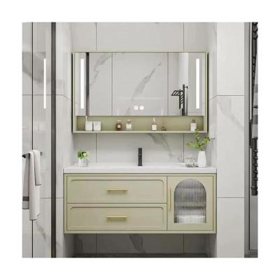 China Customized Designs YALIG Design Wall Hung Plywood Bathroom Cabinet for Hotel Projects for sale